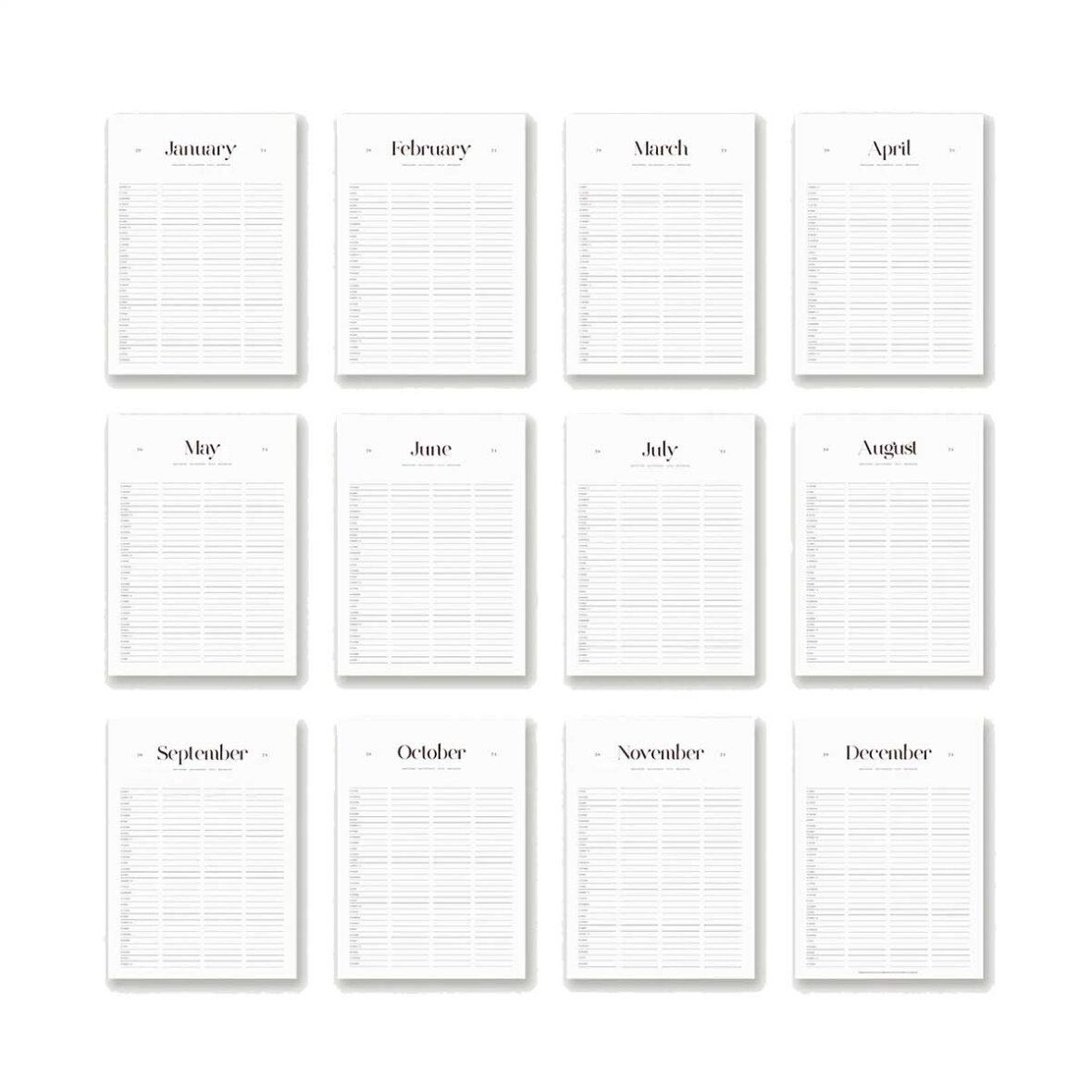 KBHAVN CALENDAR FAMILY MINI REFILL - 2024 - Stokværk