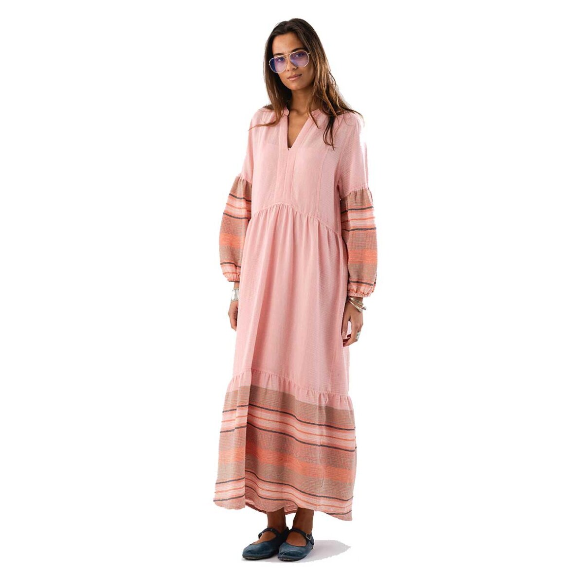 LOLLYS LAUNDRY MARNIE MAXI KJOLE | DUSTY ROSE - Stokværk
